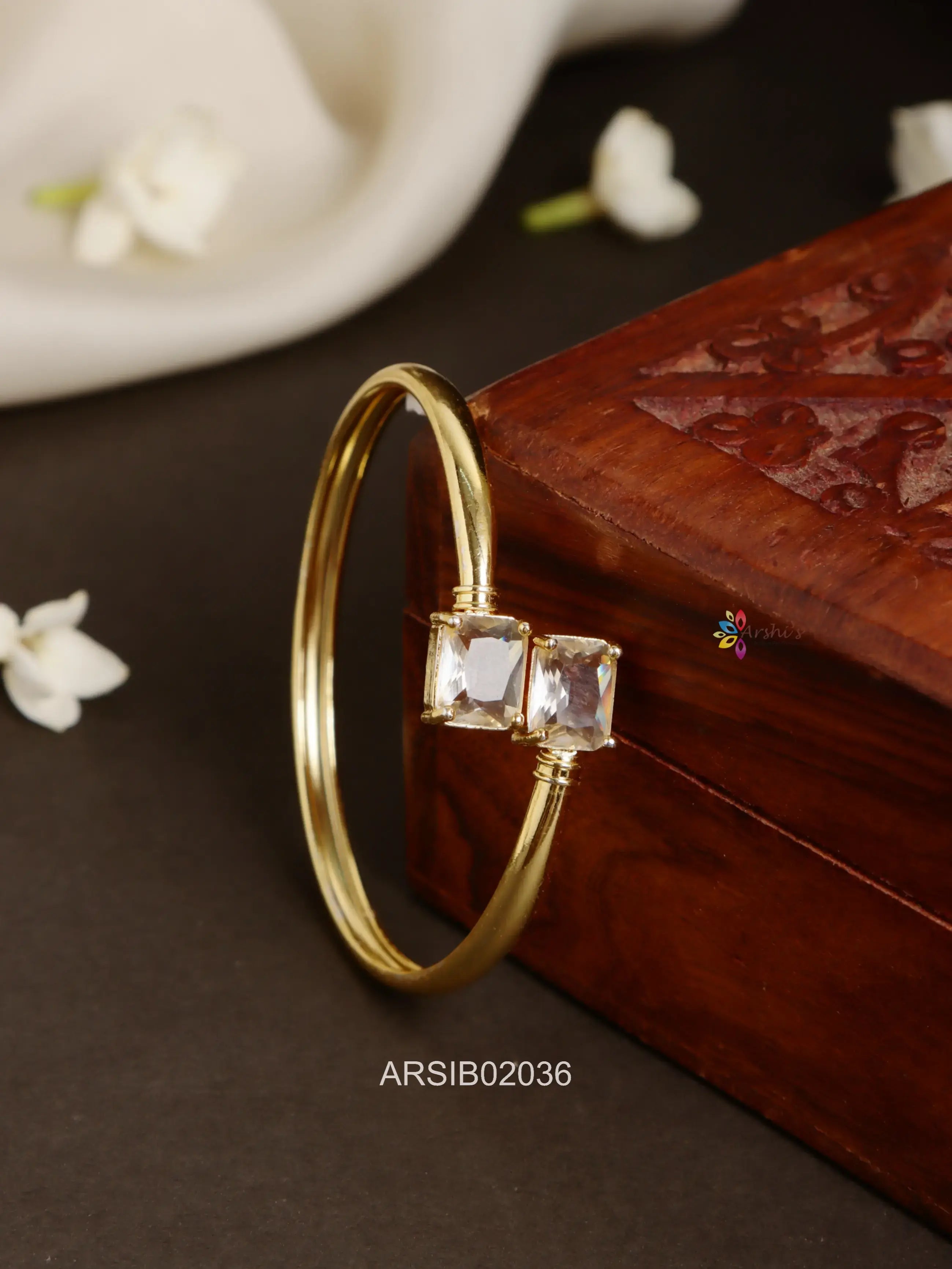 Square White Stone Bracelet bangle – Arshis